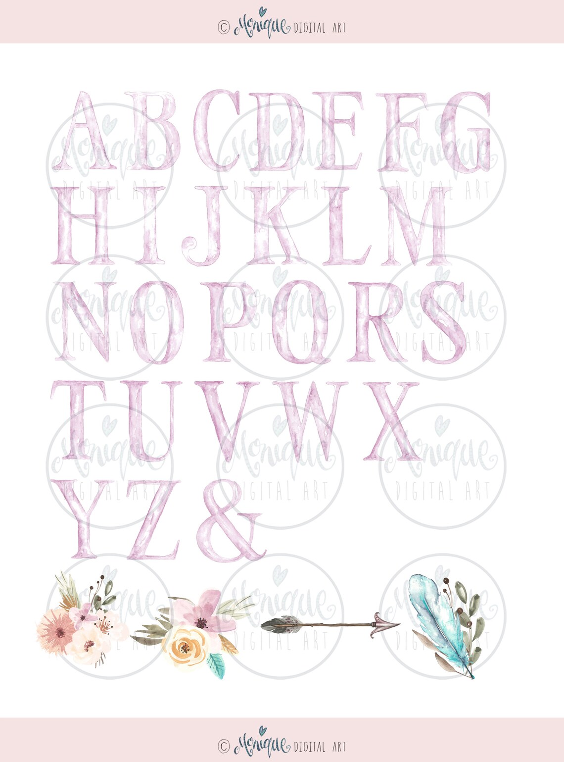 Alphabet Watercolor, Hand Painted Letters, Hand Painted Alphabet ...
