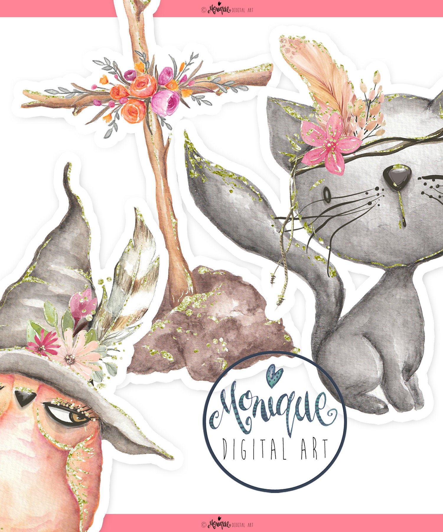 Halloween Digital Papers Woodland Animals Fabric Cute - Etsy