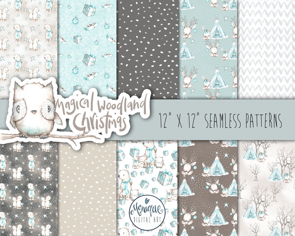 Christmas Digital Papers Seamless Surface Patterns planner | Etsy