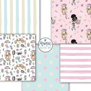 Dog Digital Papers, Seamless Papers, Dog Grooming Digital Papers, Cute ...
