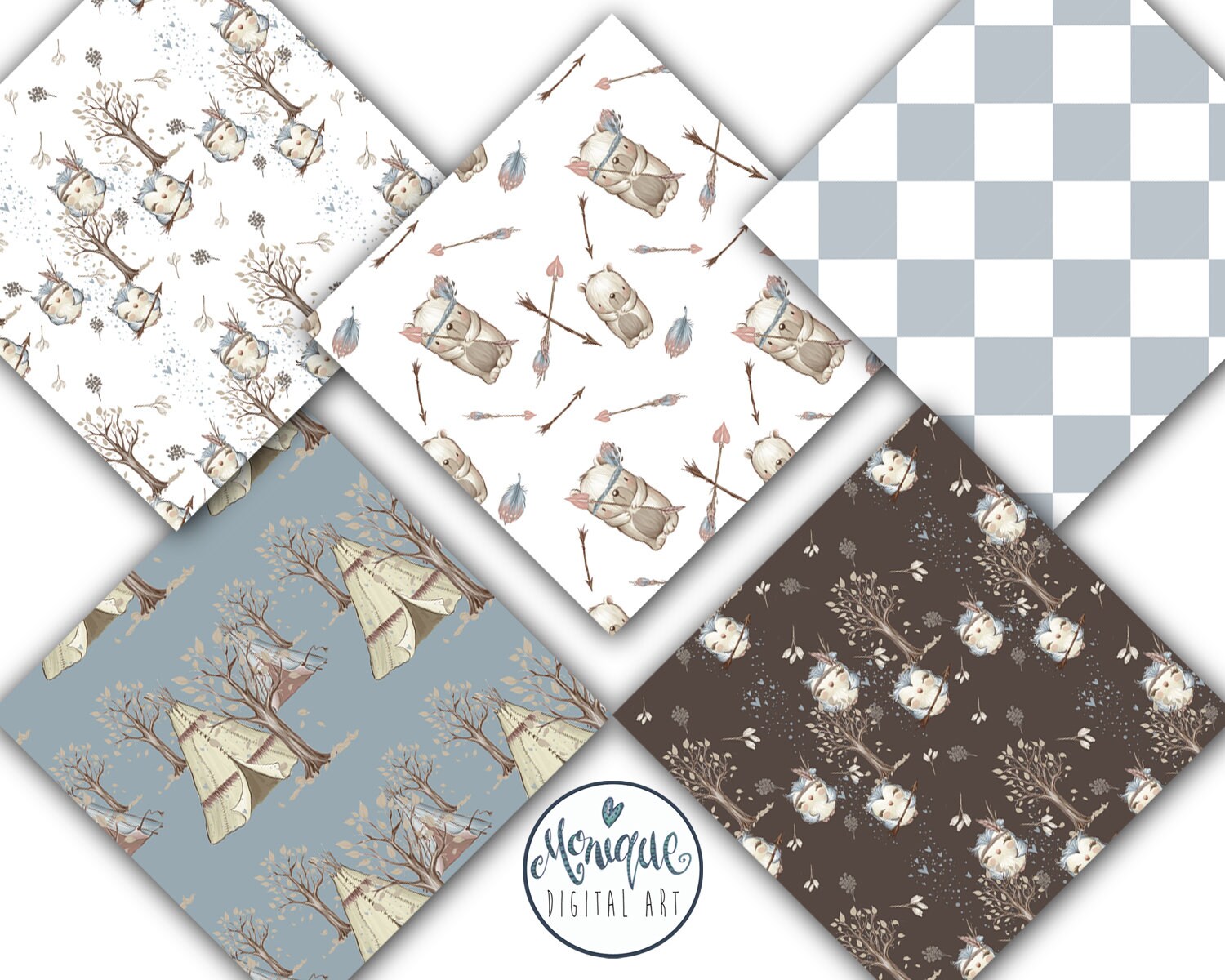Autumn Woodland Animals Cute Woodland Digital Papers - Etsy