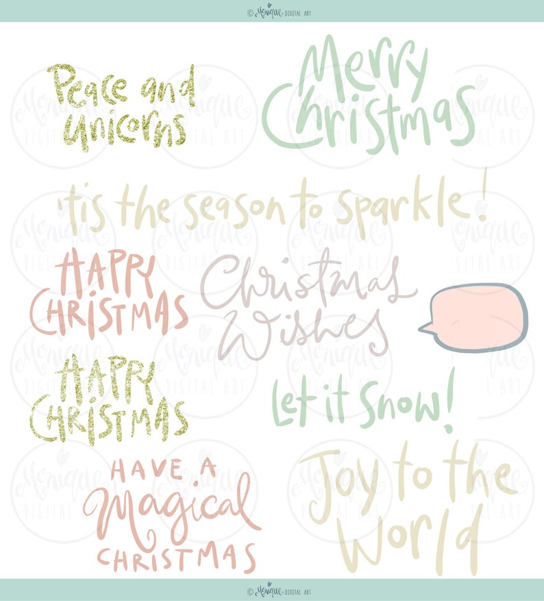 Christmas Hand Lettering Christmas Words Christmas - Etsy