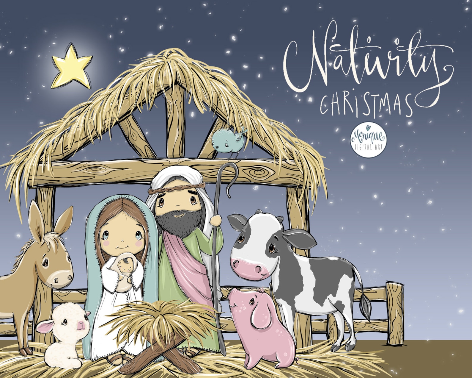 Christmas Nativity Scene Nativity Clipart Nativity - Etsy