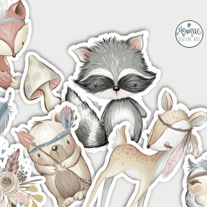 Autumn Woodland, Baby Animals Clipart, Raccoon, Rabbit, Bunny, Fox ...