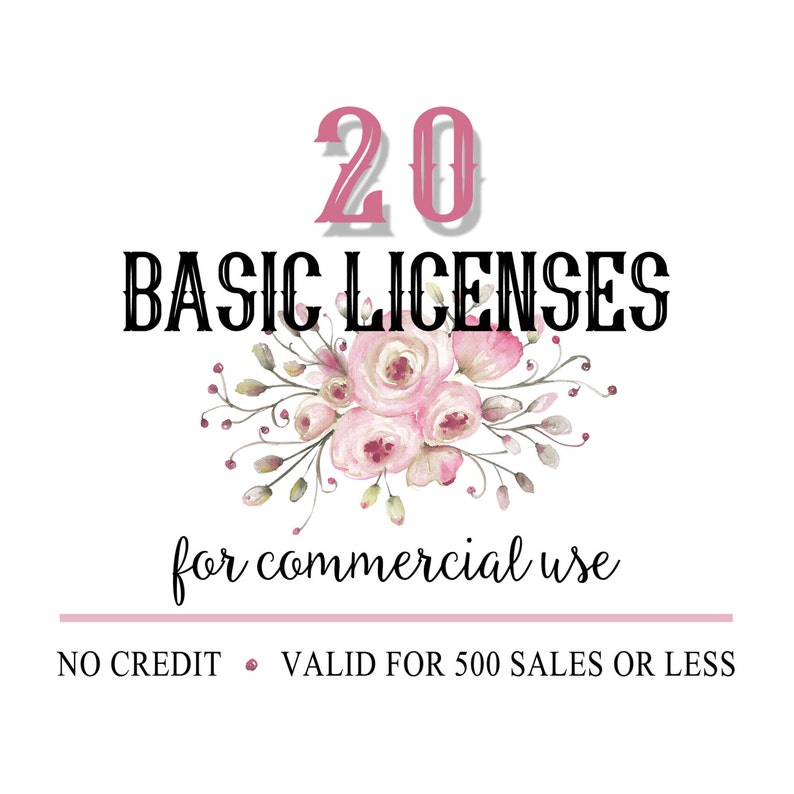 Clipart No Credit Commercial License for 20 Sets. No Coupon Codes ...