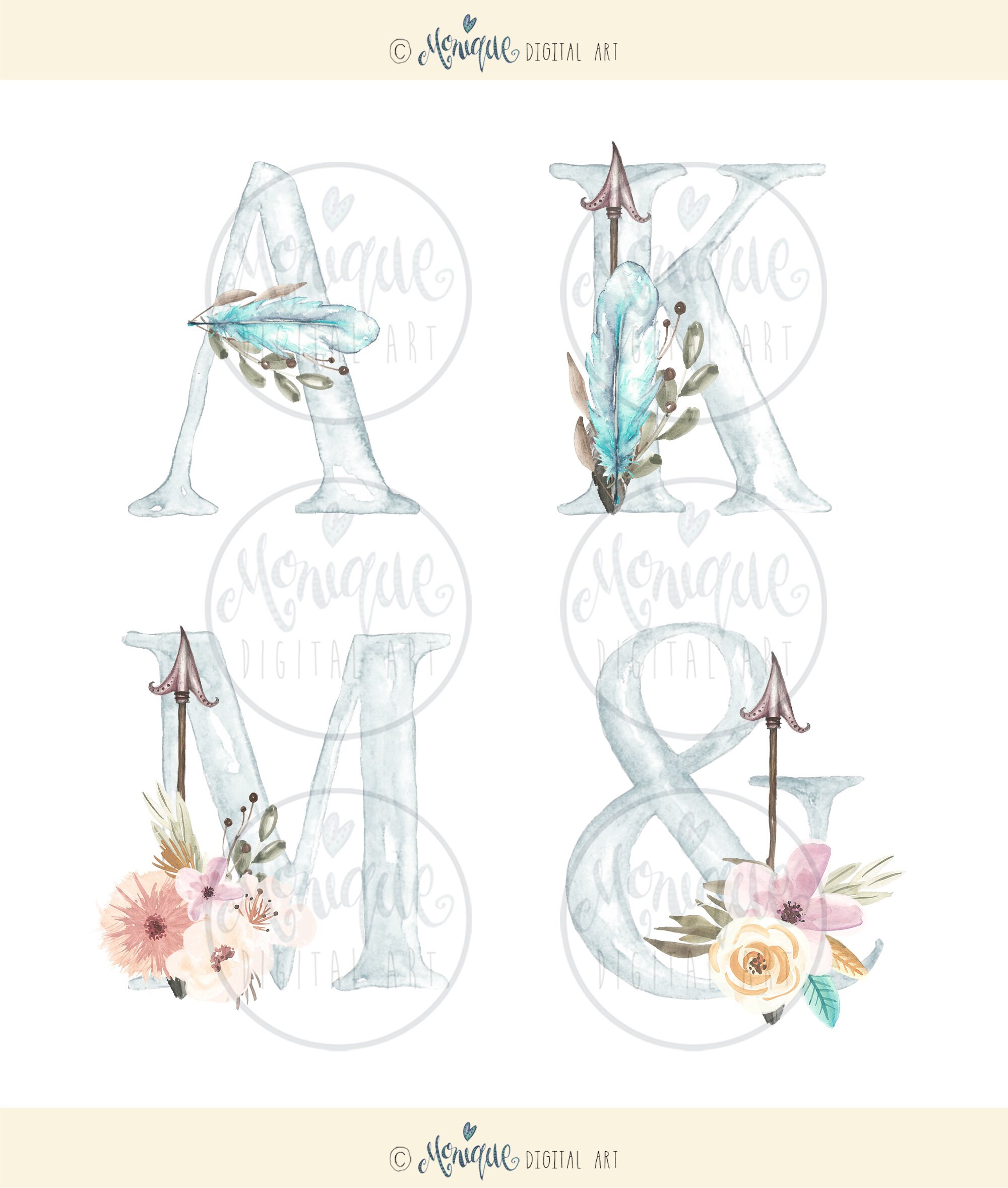 Alphabet Watercolor Hand Painted Letters Hand Painted - Etsy