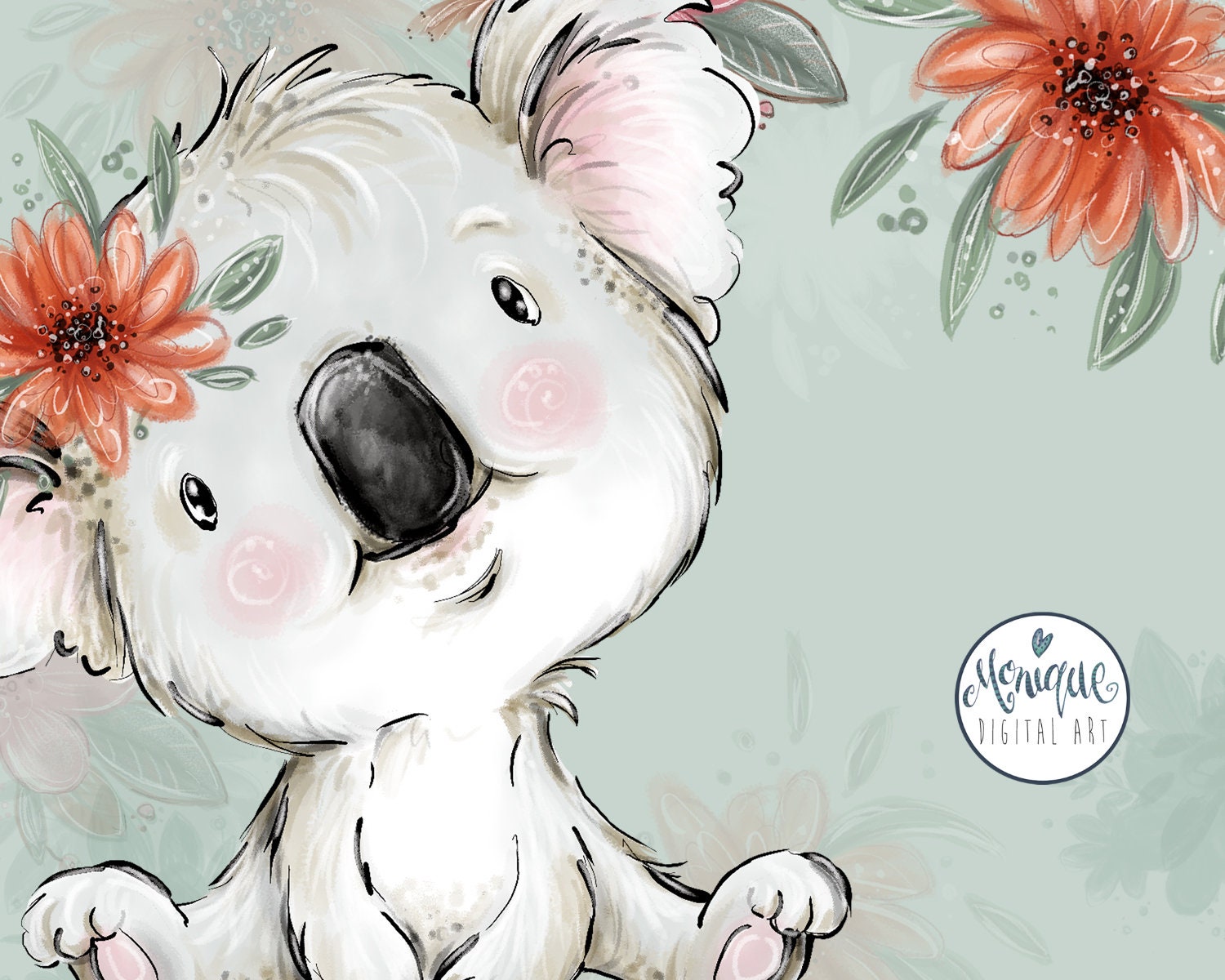 Australian Animals Clipart Koala Kangaroo Galah Nursery - Etsy