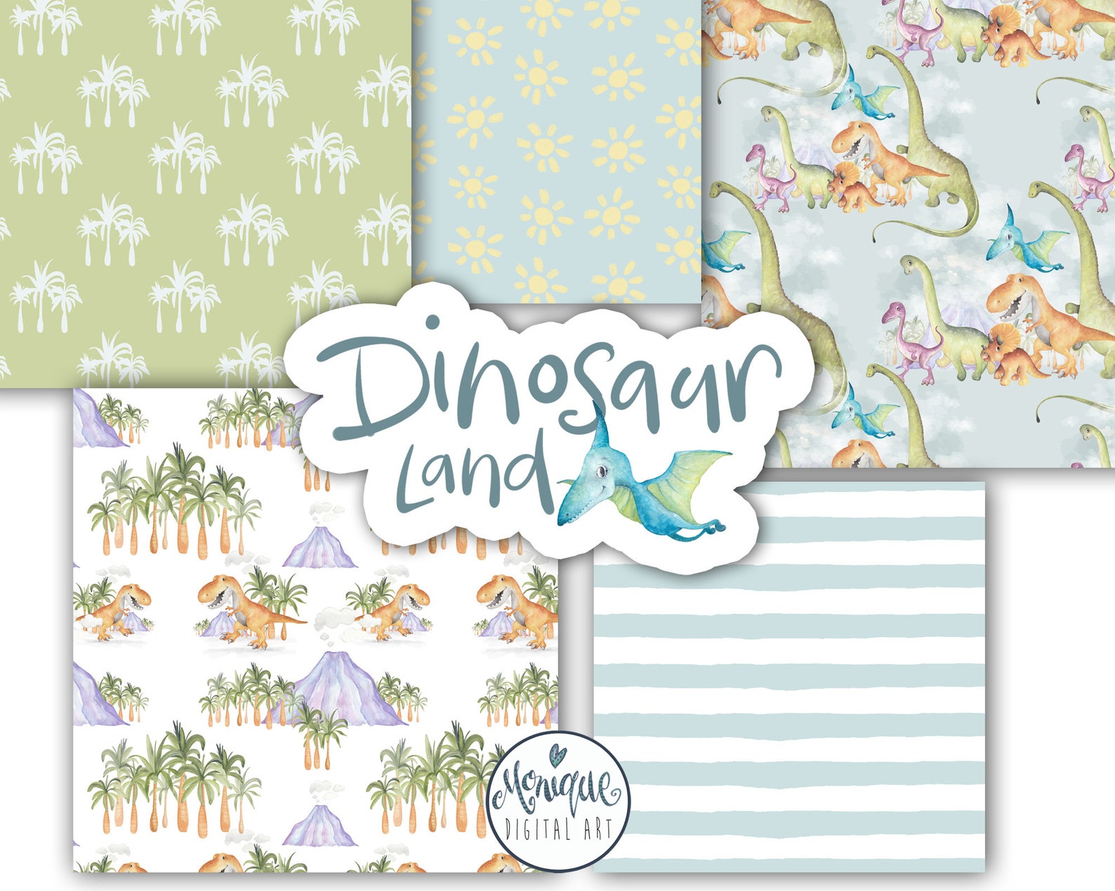 Dinosaur Digital Paper Seamless Digital Paper Dinosaur - Etsy