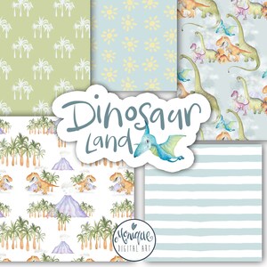 Dinosaur Digital Paper, Seamless Digital Paper, Dinosaur Fabric Pattern ...