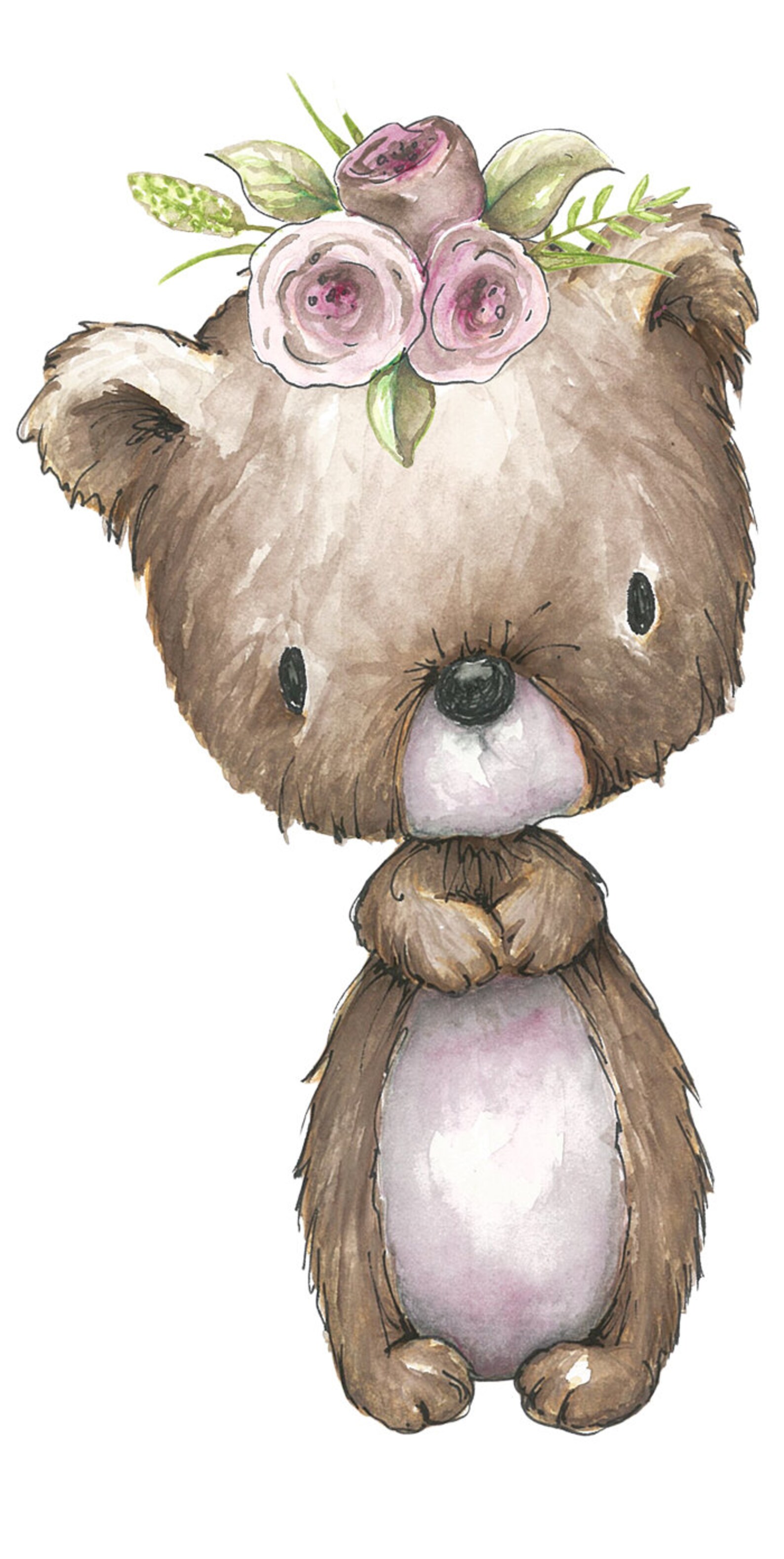 Vintage Bear Clipart Combo Pack, Woodland Watercolor Clipart, Nursery ...