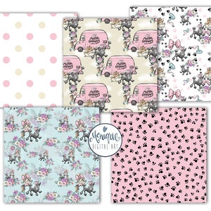 Dog Digital Papers, Seamless Papers, Dog Grooming Digital Papers, Cute ...