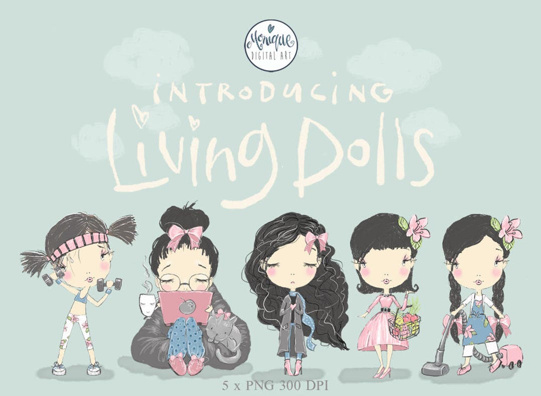 Black Hair Girl Clipart,cute Girls,chibi Girls,shopping Girl,workout ...