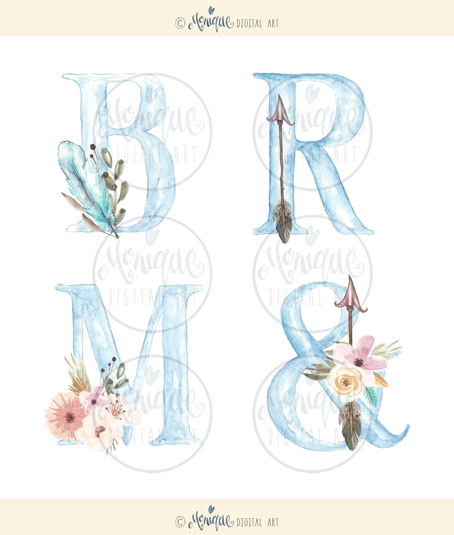 Alphabet Watercolor Hand Painted Letters Hand Painted - Etsy