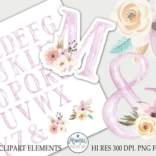 Alphabet Watercolor Hand Painted Letters Hand Painted - Etsy