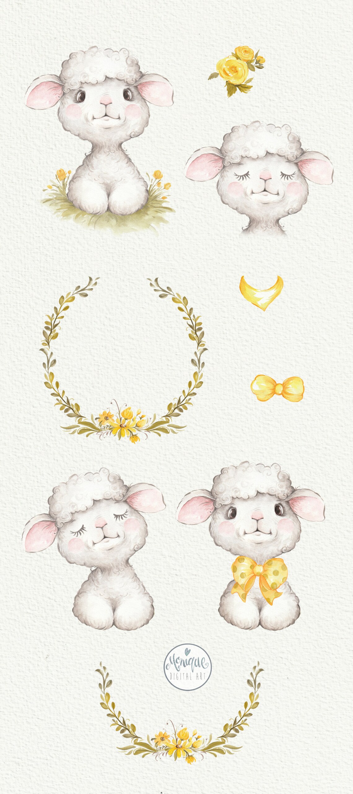 Lamb Clipart Watercolor Baby Sheep Clipart Cute Sheep Baby - Etsy