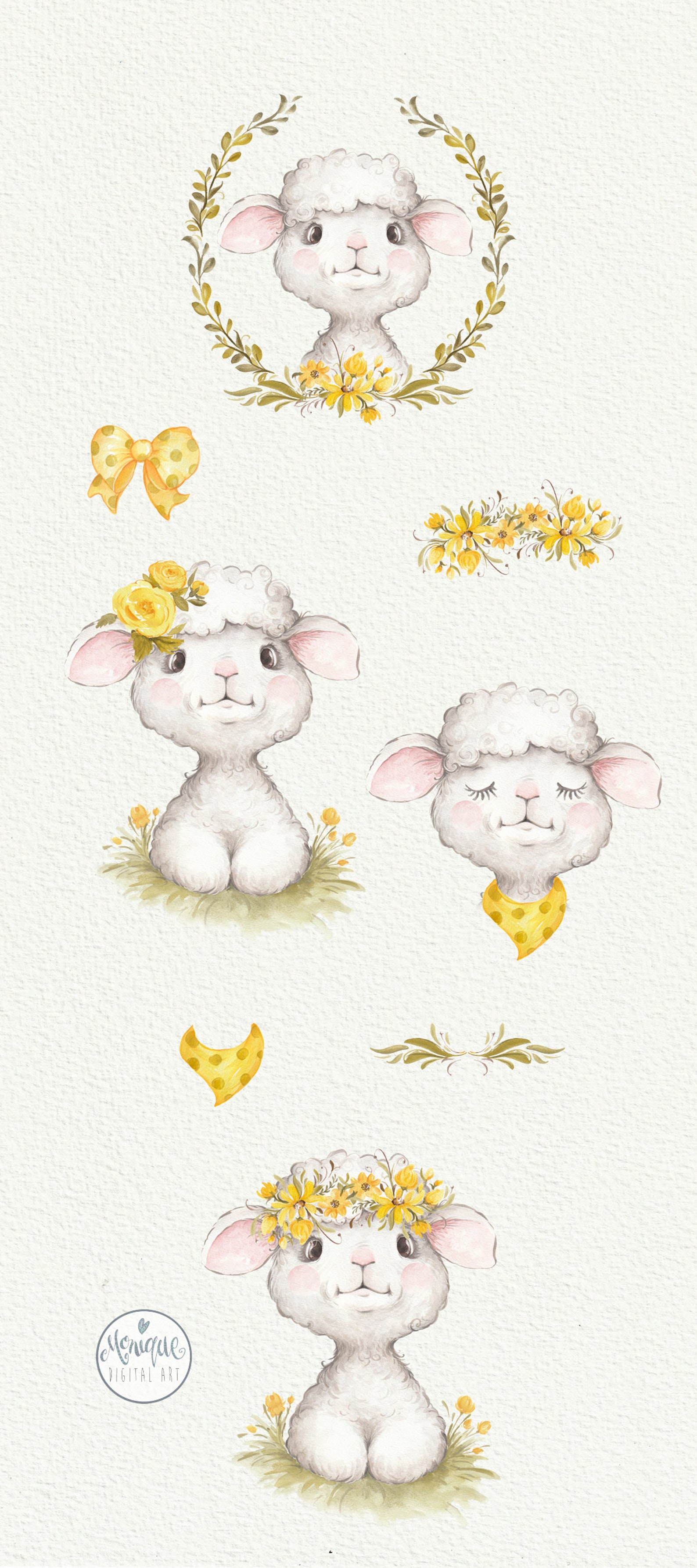 Lamb Clipart Watercolor Baby Sheep Clipart Cute Sheep Baby | Etsy Australia