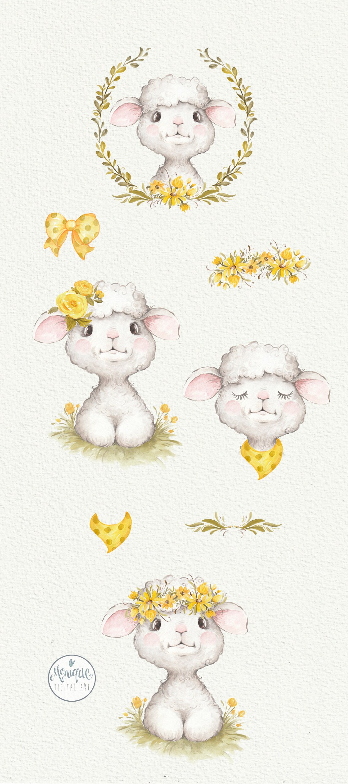 Lamb Clipart Watercolor Baby Sheep Clipart Cute Sheep Baby - Etsy