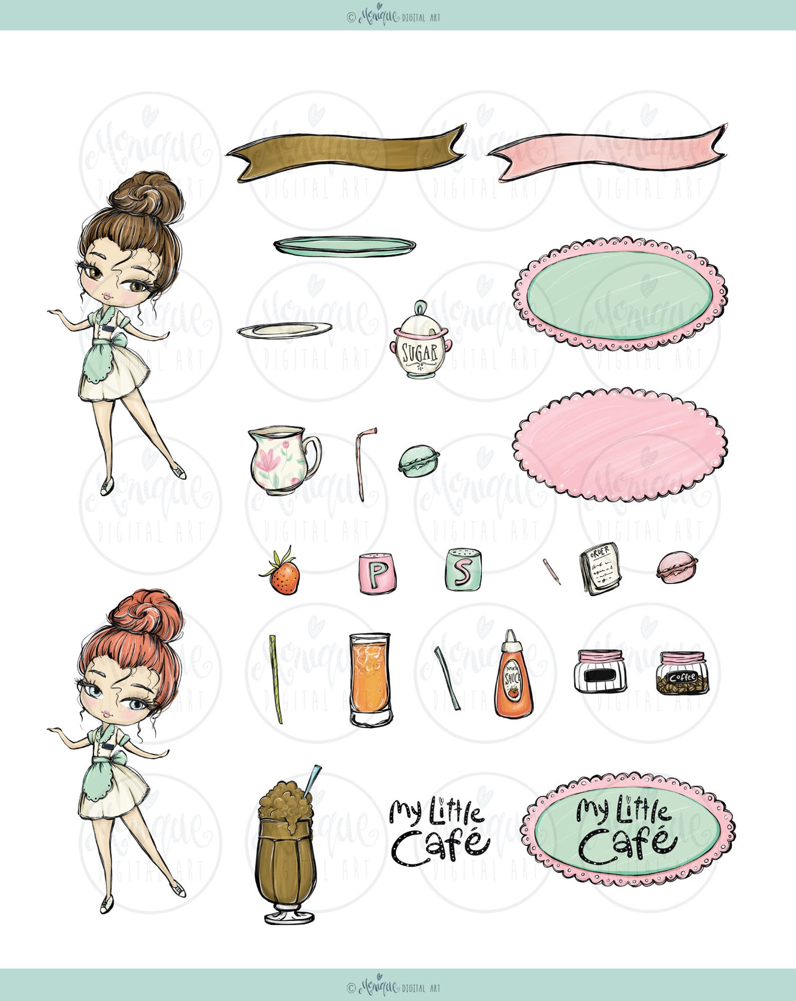 Cafe Clipart Bakery Clipart Coffee Shop Graphics Restaurant - Etsy Canada