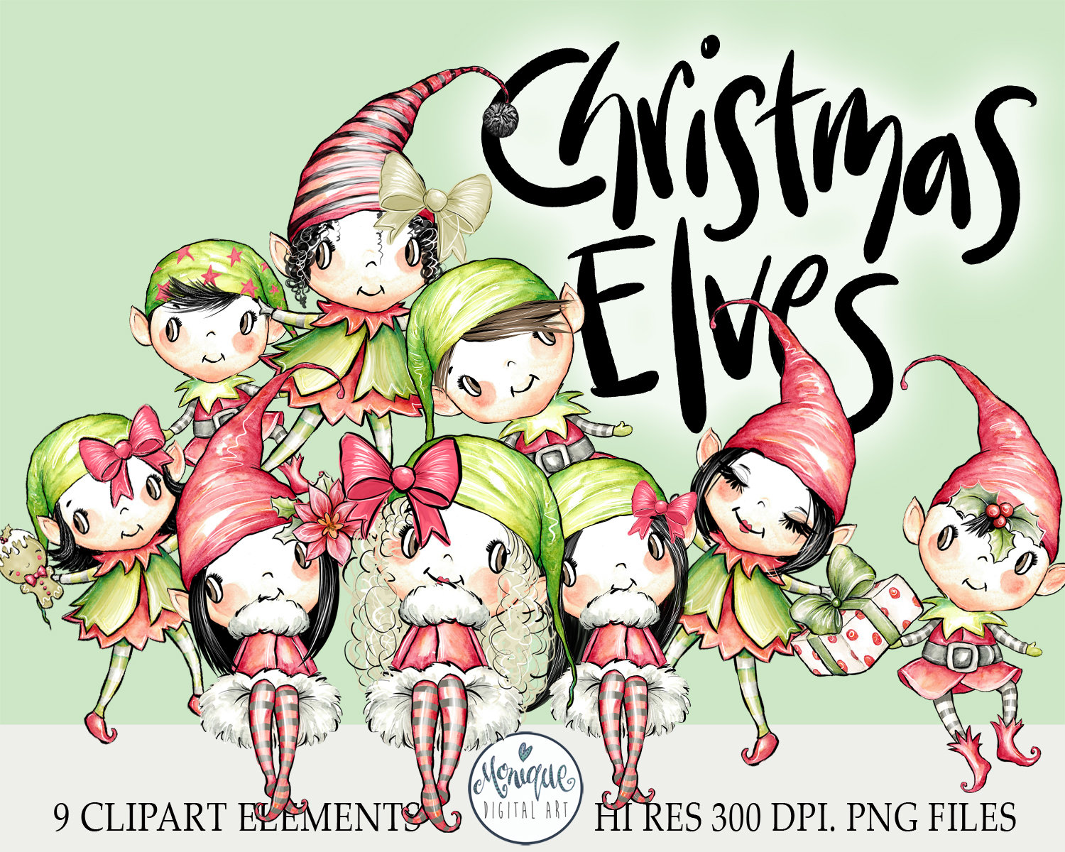 Cute Christmas Elves Working