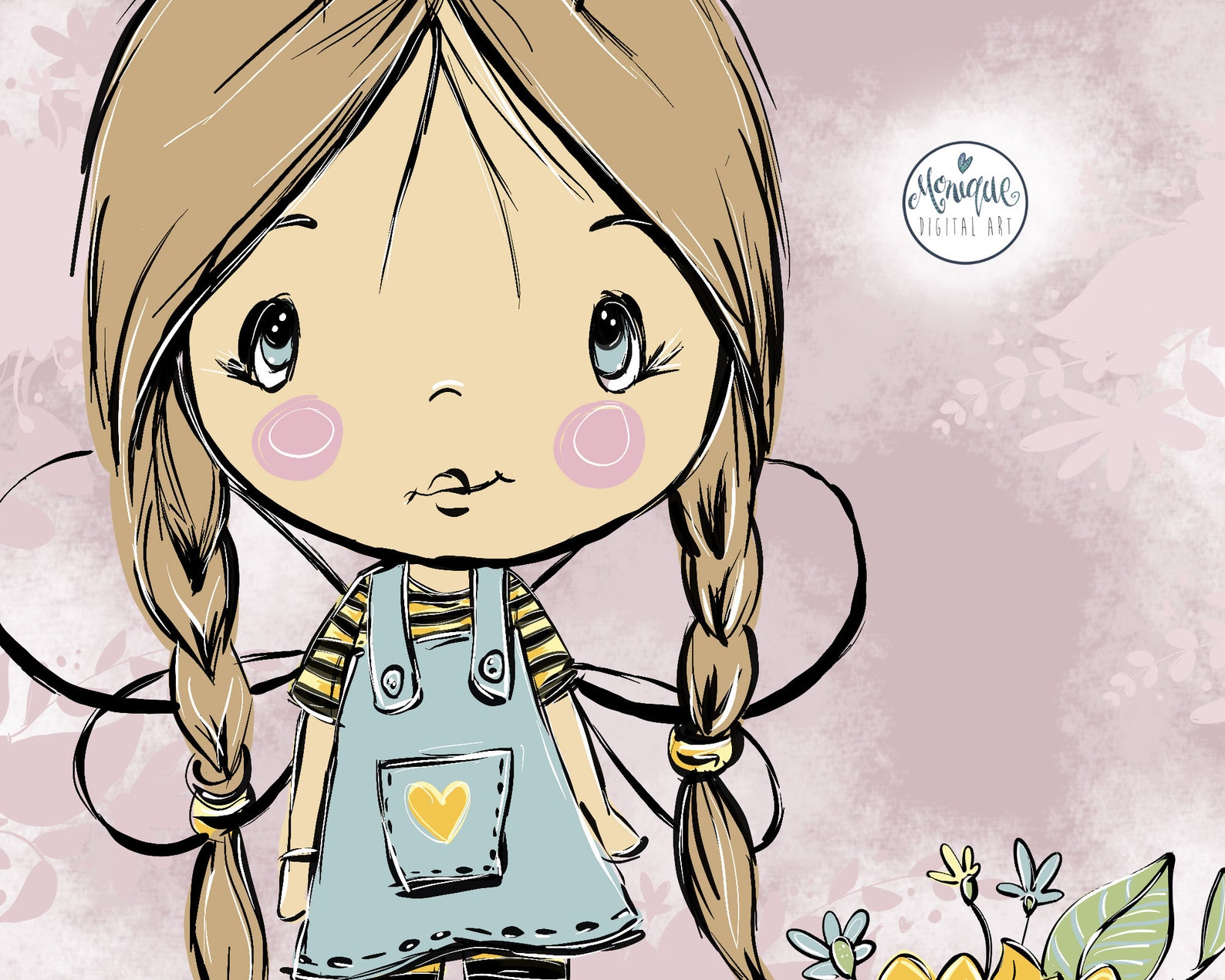 Bee Clipart, Hand Drawn, Sunflower, Bees, Bee Girl, Cute Bees, Bee ...