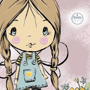 Bee Clipart, Hand Drawn, Sunflower, Bees, Bee Girl, Cute Bees, Bee ...