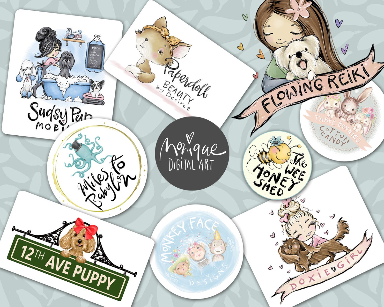 Custom Logo Design Made to Order Logo Watercolor Logo Cute - Etsy