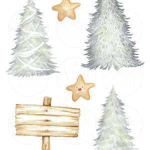Gingerbread Man Clipart Watercolor, Christmas Clipart, Cute Gingerbread ...