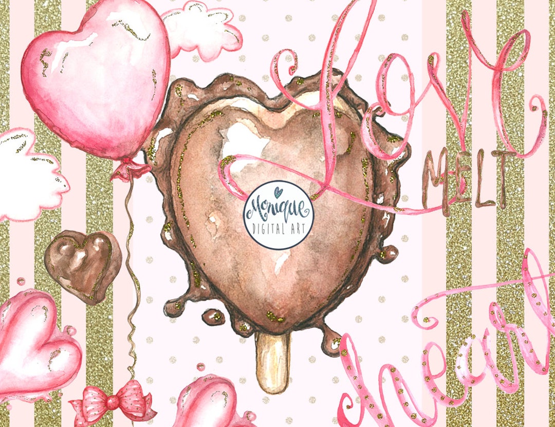 Valentines Clipart, Ice Cream Heart, Love Clipart, Valentines Day ...