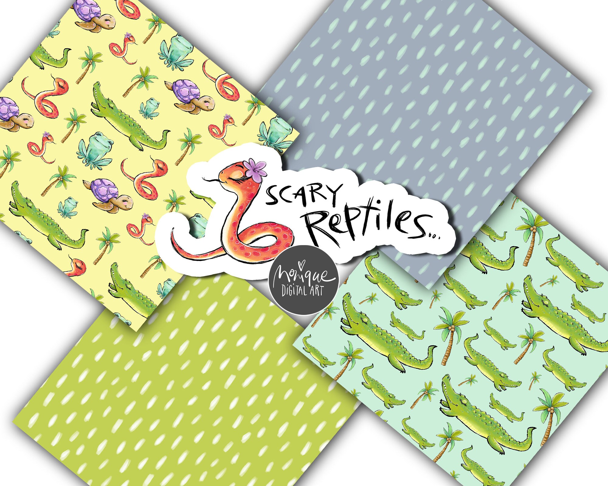 Reptiles Digital Paper Seamless Pattern Reptile Patterns - Etsy