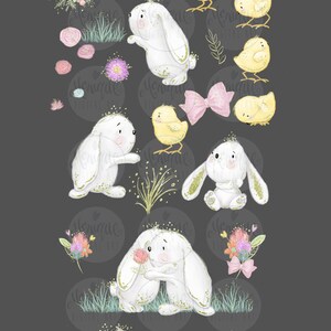 Easter Clipart, White Rabbit Glitter, Rabbit Clipart, White Bunny ...