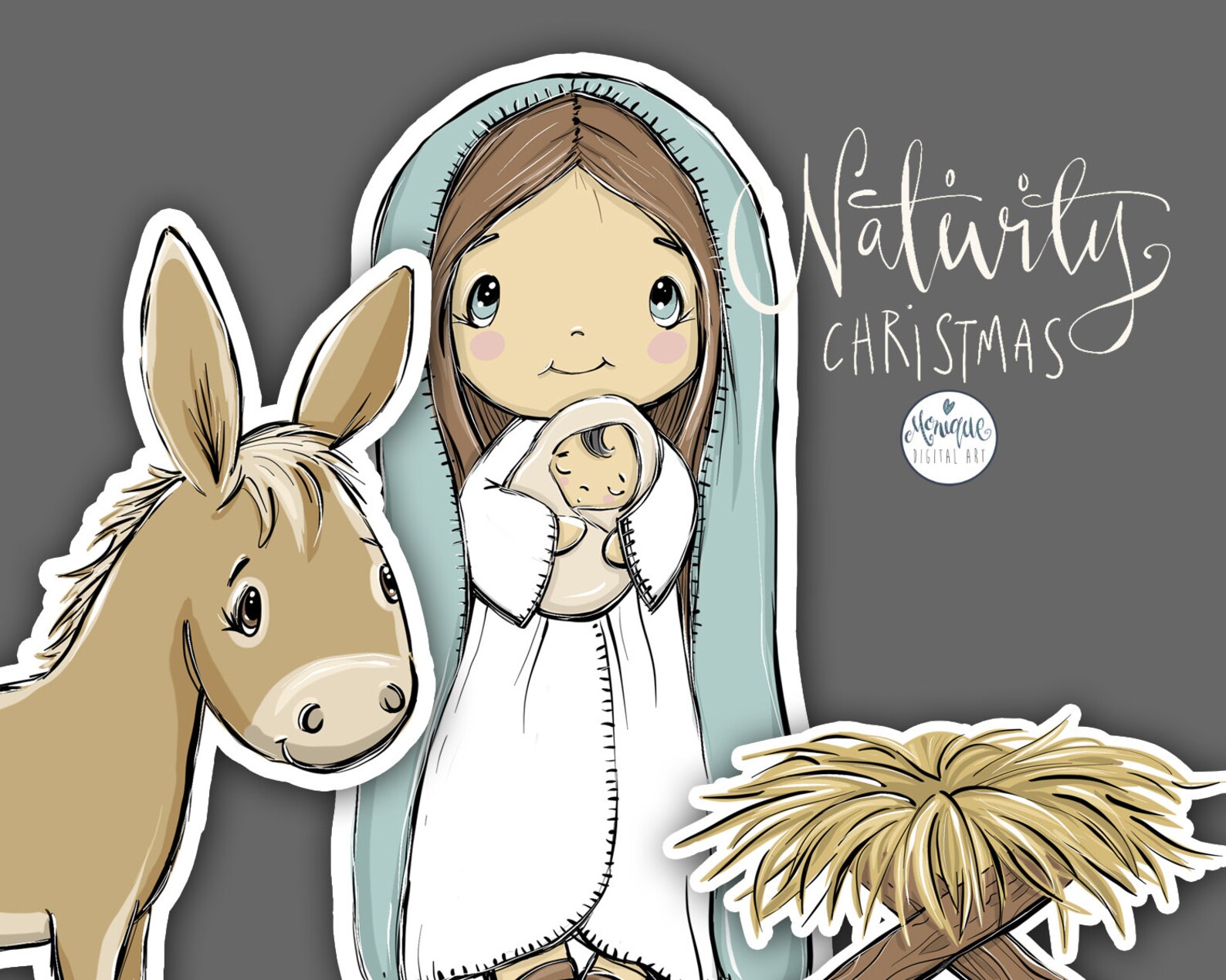 Christmas Nativity Scene Nativity Clipart Nativity - Etsy