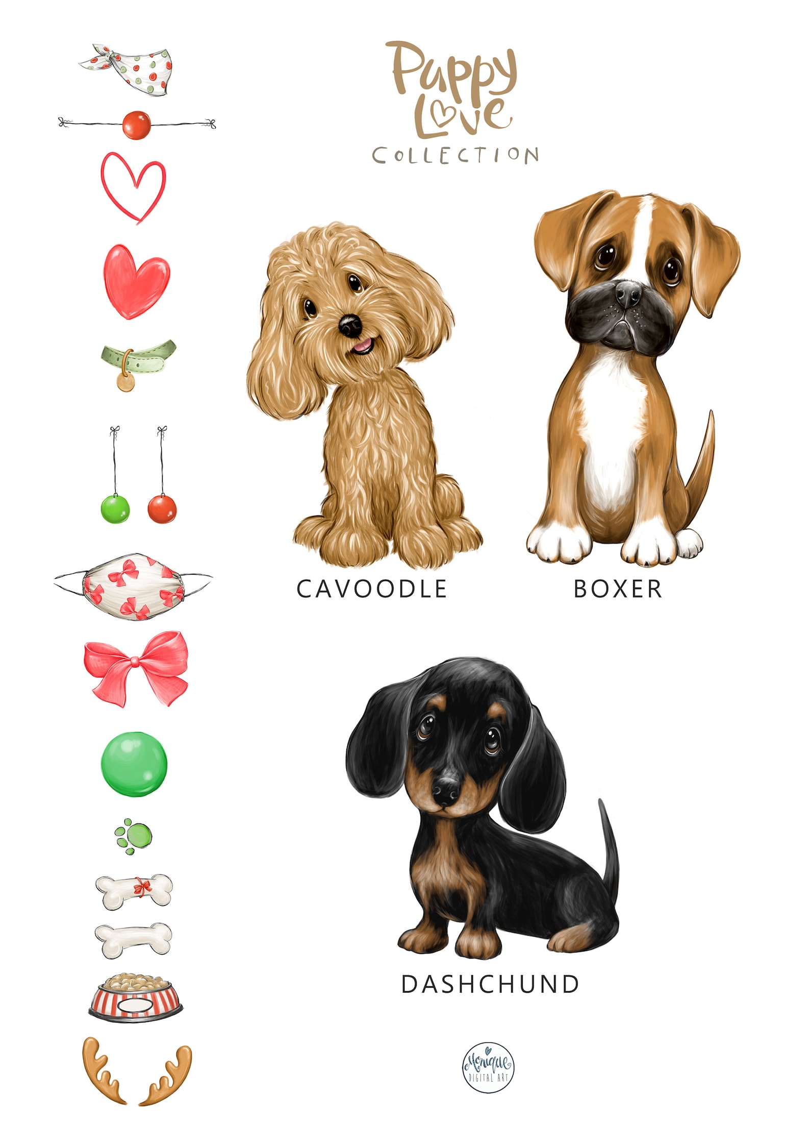 Dog Clipart Cute Dog Clipart Puppy Clipart Cavoodle Boxer - Etsy