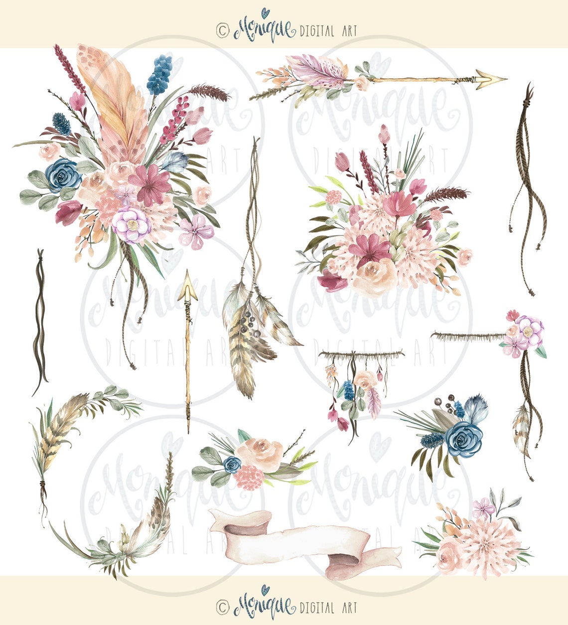 Autumn Boho Flowers Fall Flowers Planner Flowers | Etsy