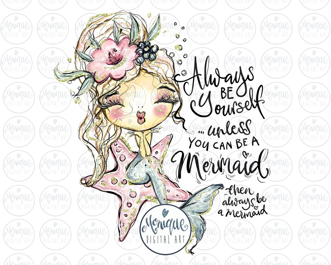 Mermaid Sublimation Designs Downloads Digital Download | Etsy