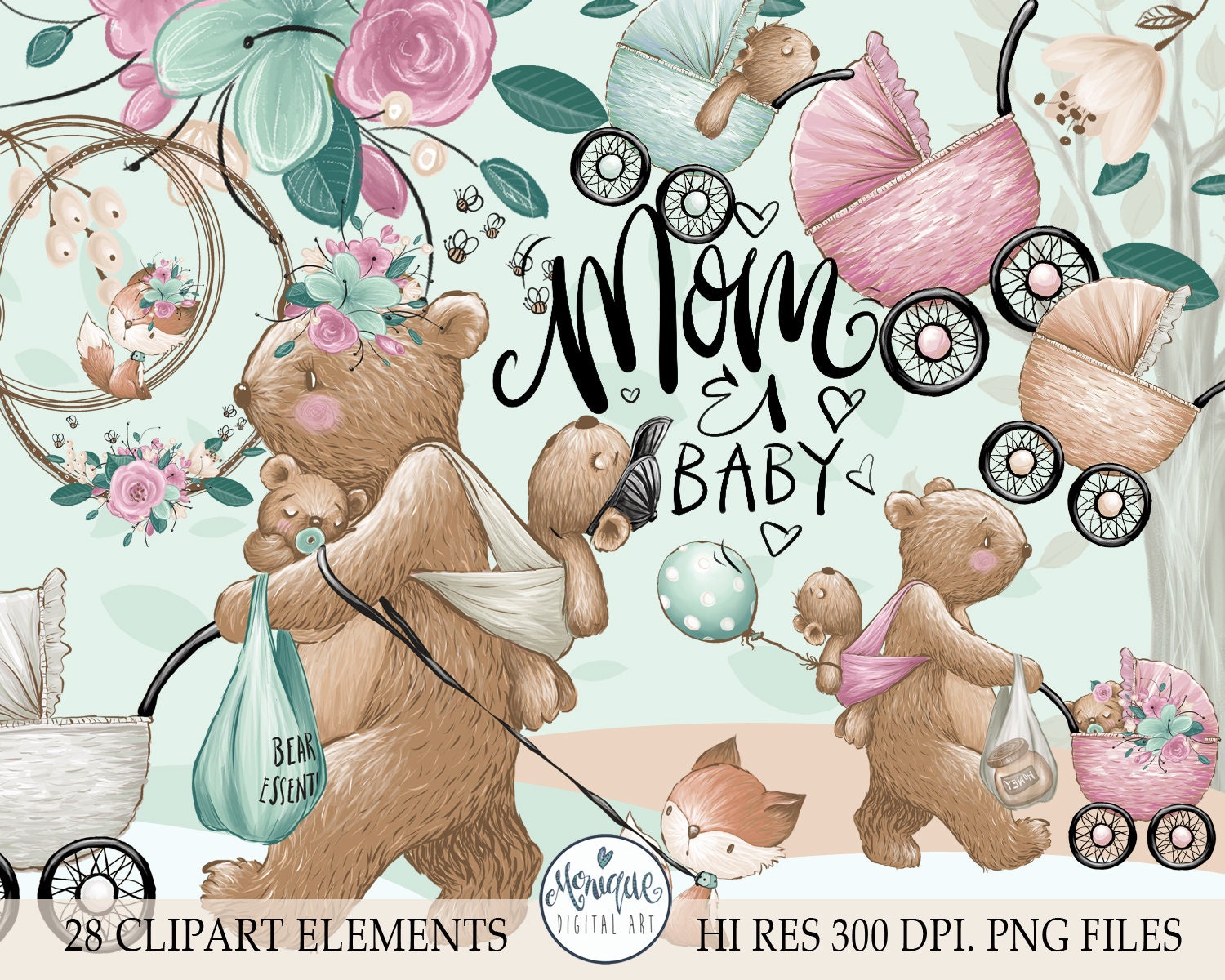 Mom And Baby Bear Clipart