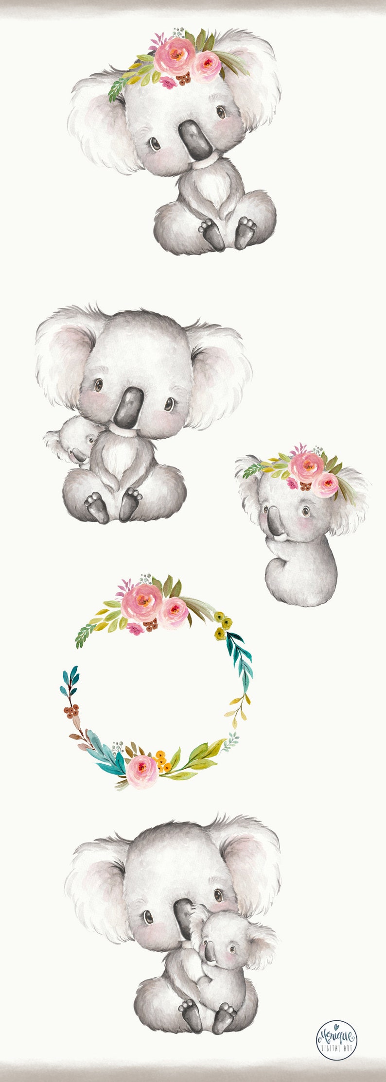 Koala Clipart Watercolor, Mum Baby Koala, Koala Art, Australian Animals ...