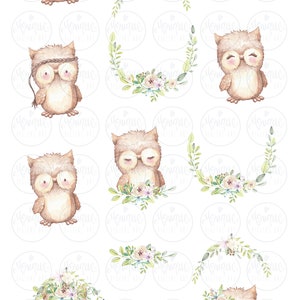 Cute Owl Clipart, Woodland Owl, Owls Watercolor, Owl Flower Crown ...