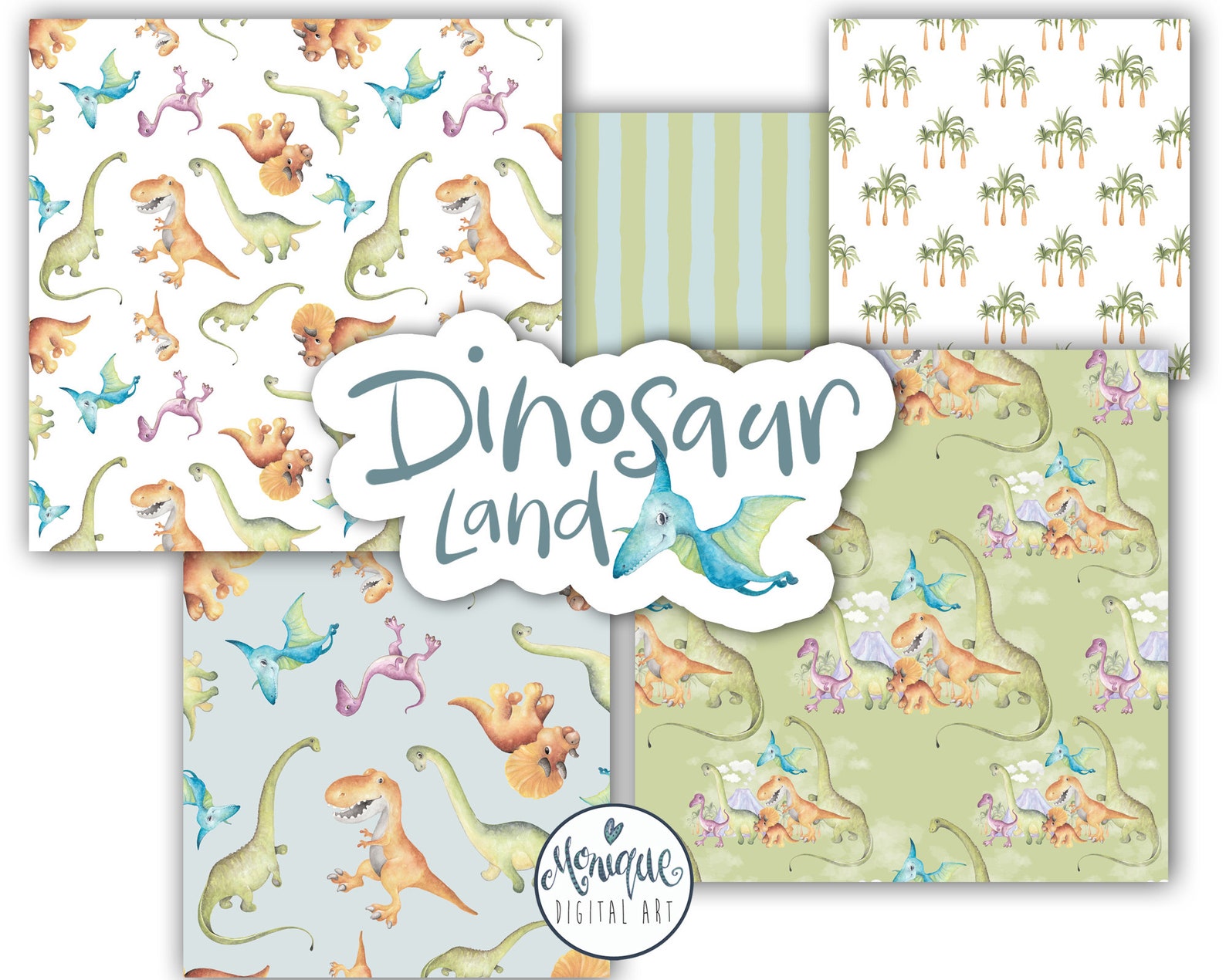 Dinosaur Digital Paper Seamless Digital Paper Dinosaur - Etsy