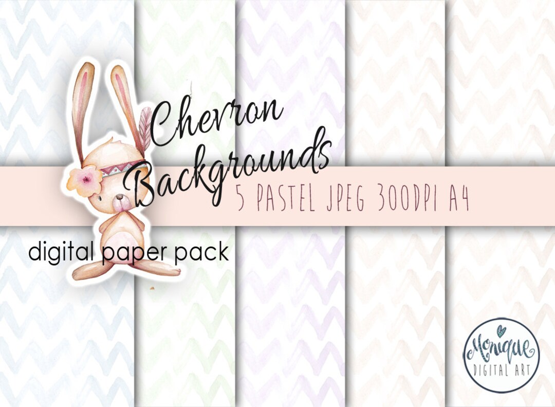 Chevron Digital Papers, Soft Pastel Background, Planner, Fabric ...