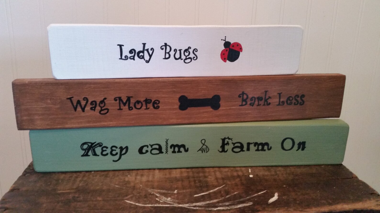 Lady Bug Sign Dog Lovers Art Farmers Decor Handpainted - Etsy