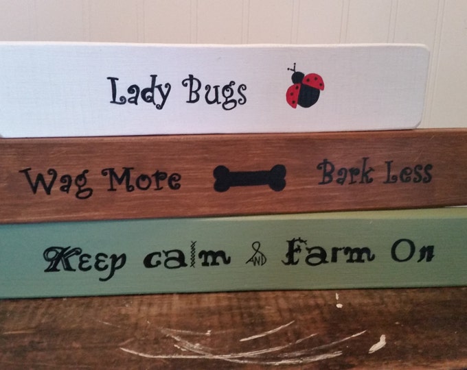 Lady Bug Sign, Dog Lovers Art, Farmers Decor, Handpainted Farmhouse or ...