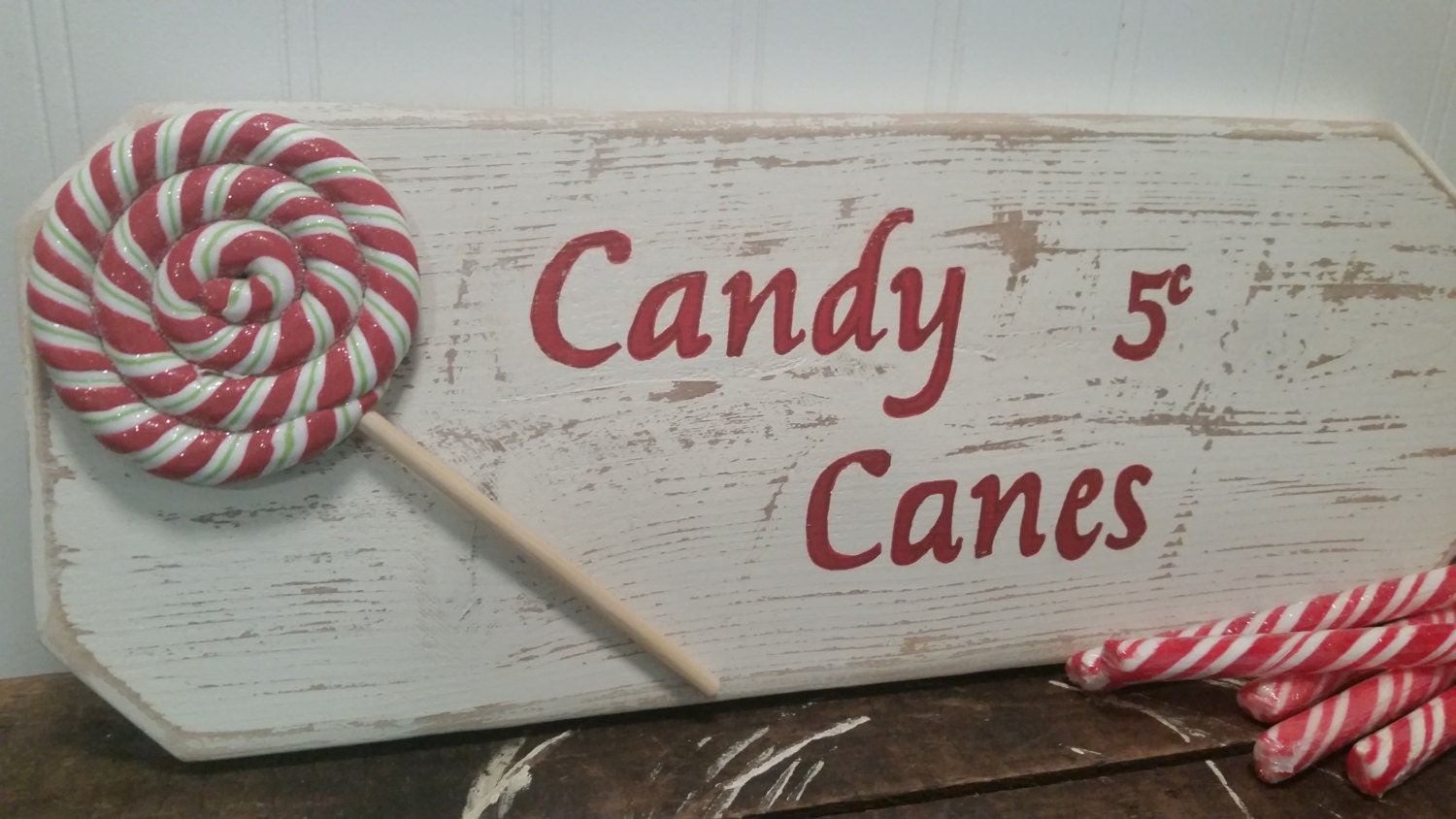 Christmas Sign Handpainted Candy Cane Sign Crafted With | Etsy