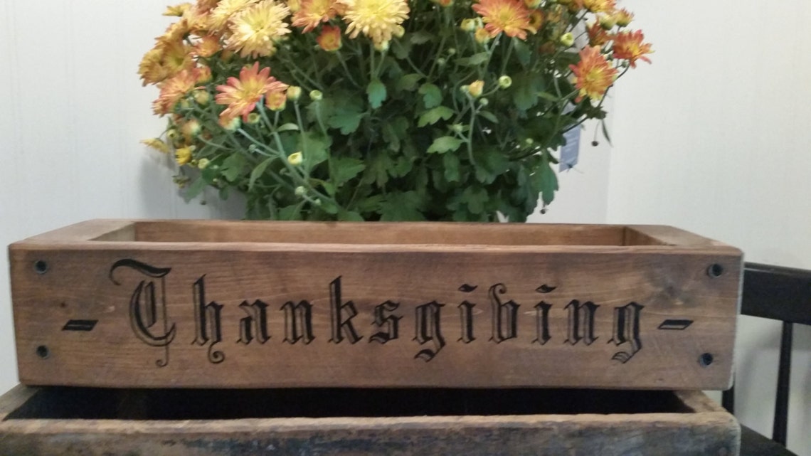 Thanksgiving Decoration Handcrafted Box Made With Upcycled - Etsy