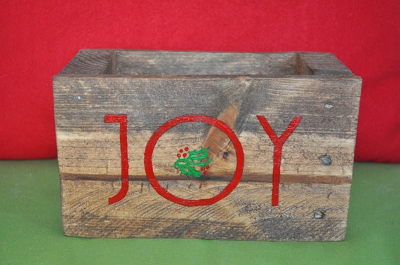 JOY Wooden Christmas Box Handpainted and Crafted With | Etsy