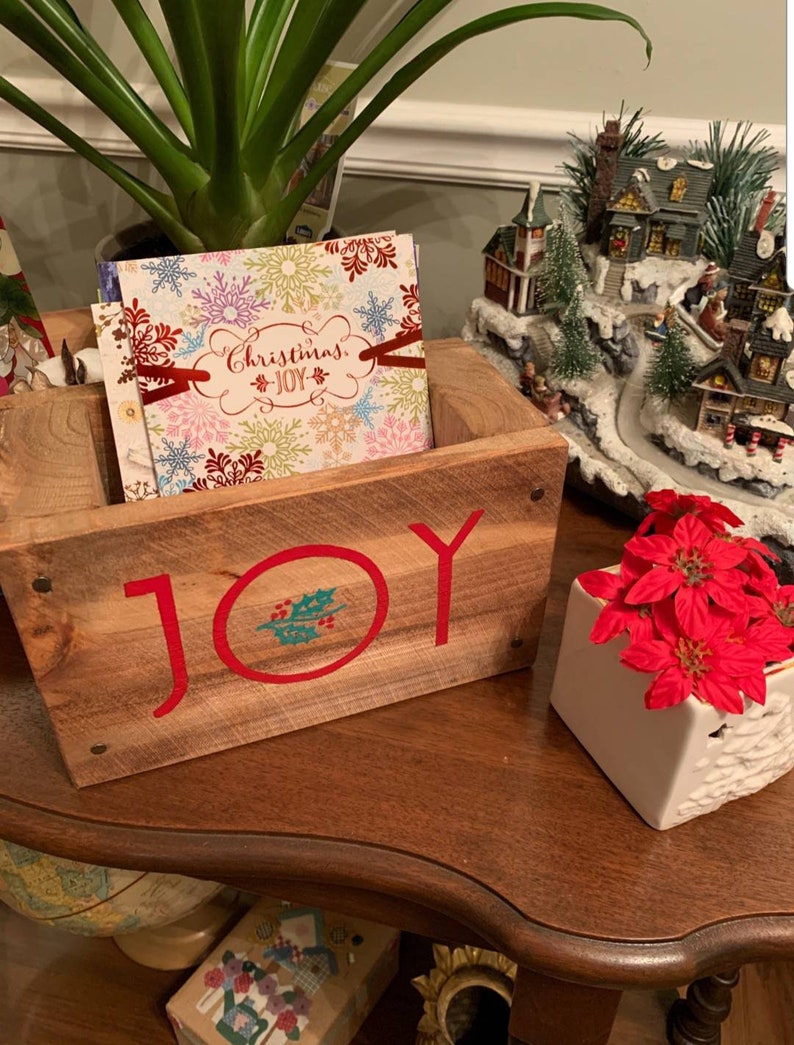 JOY Wooden Christmas Box Handpainted and Crafted With - Etsy
