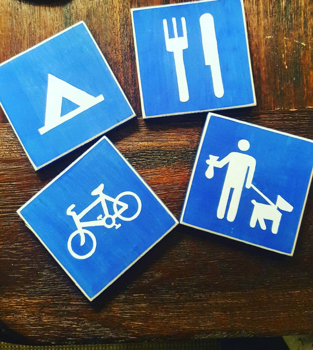 Wooden Coasters, Roadside Signs, Pet Relief Area, Bicycle, Tent, Food ...
