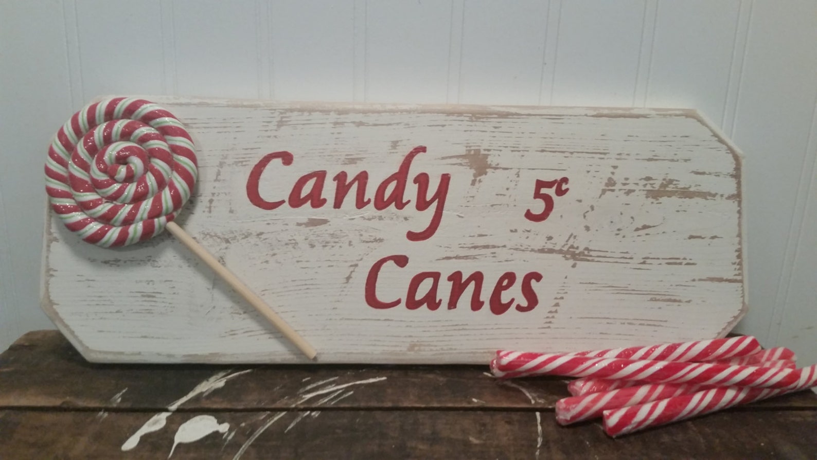 Christmas Sign Handpainted Candy Cane Sign Crafted With - Etsy