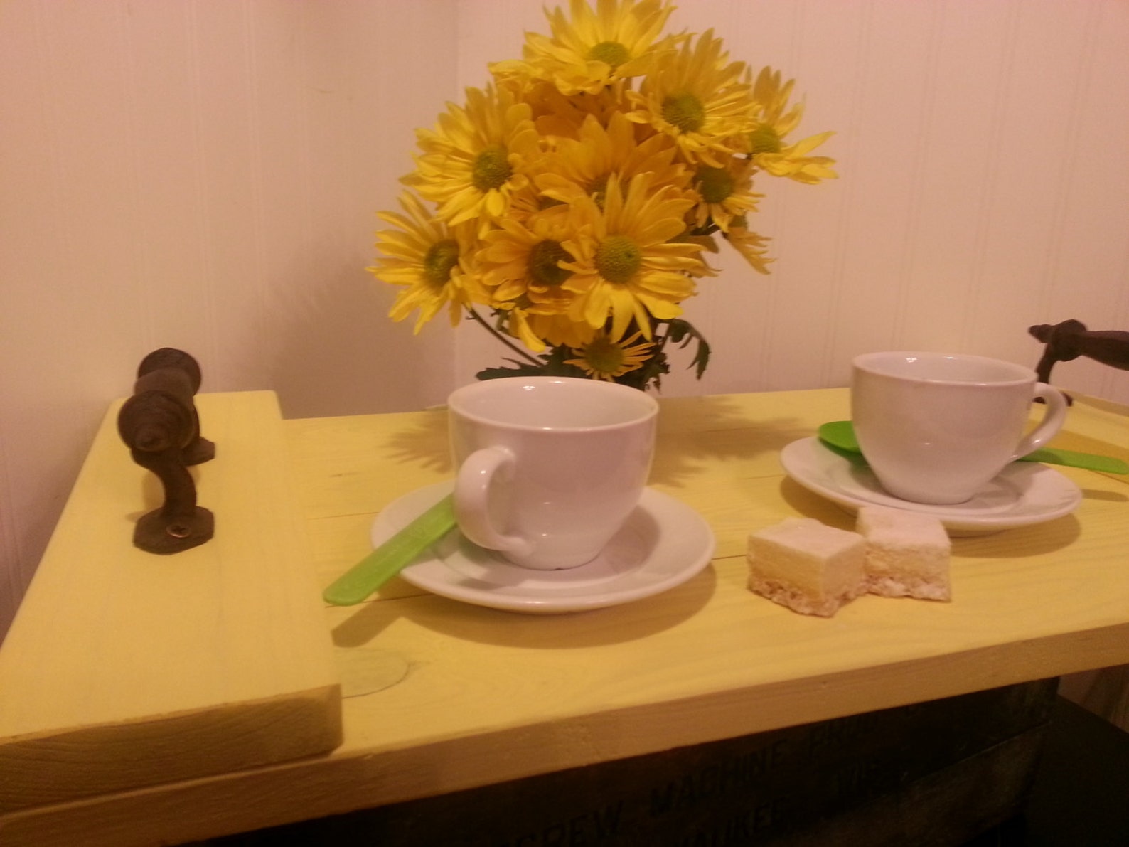 Yellow Wooden Serving Tray Ottoman Tray Home Decor - Etsy