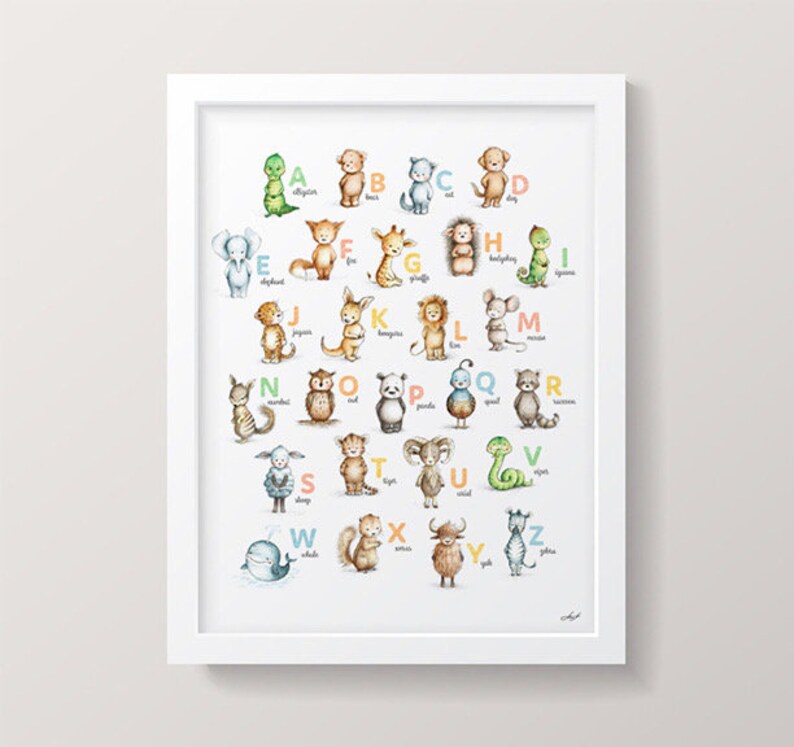 Printable Alphabet Animal Poster - Instant Download - ABC Wall Art for ...