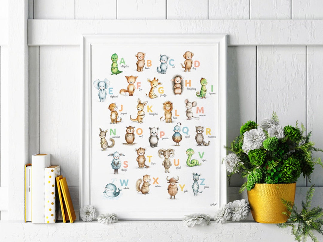 Printable Alphabet Animal Poster - Instant Download - ABC Wall Art for ...